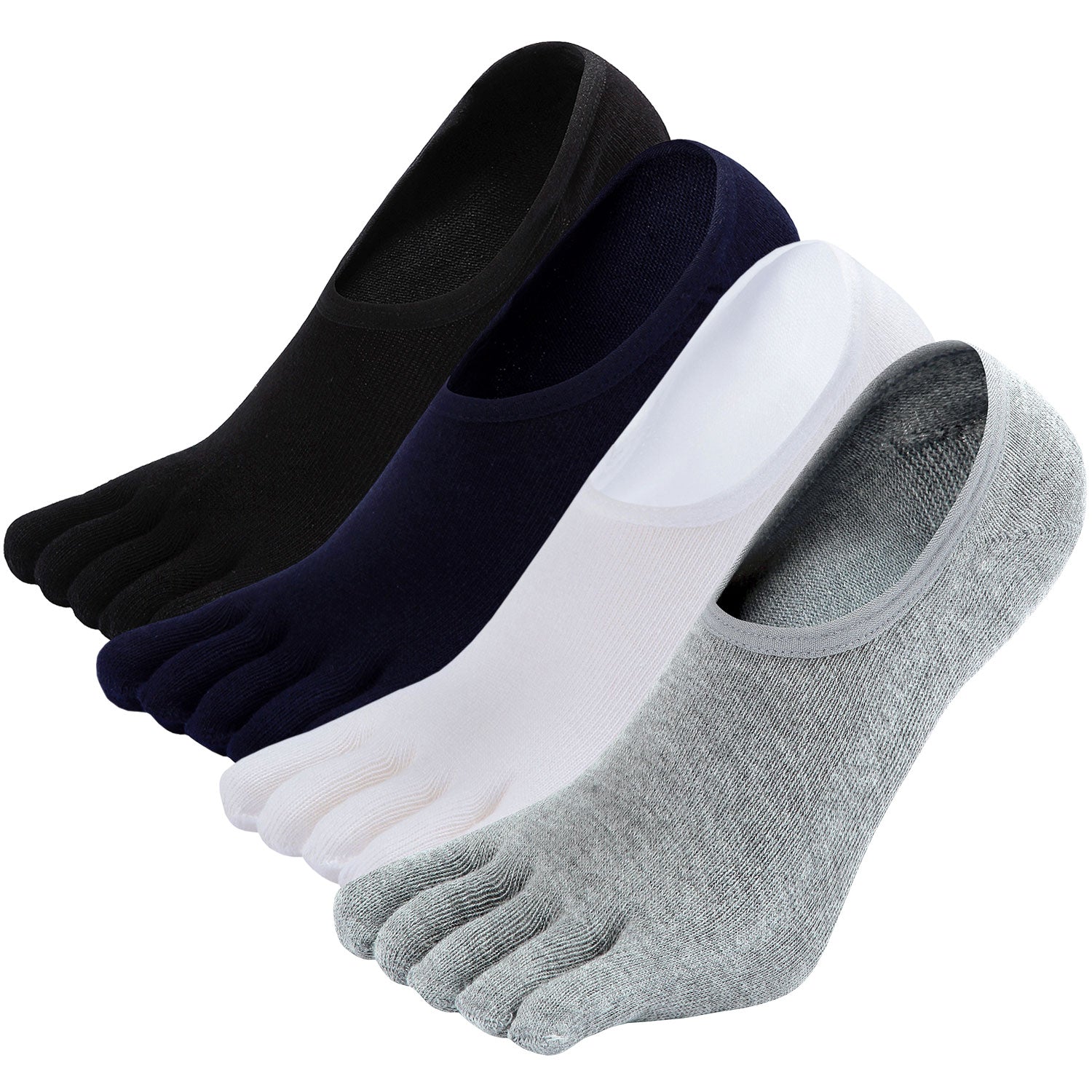 AMITOFO No Show Socks for Men Running Toe Socks Non Slip Invisible Low ...